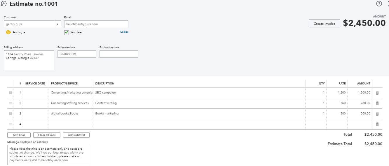 How to Write an Estimate - Online Invoicing